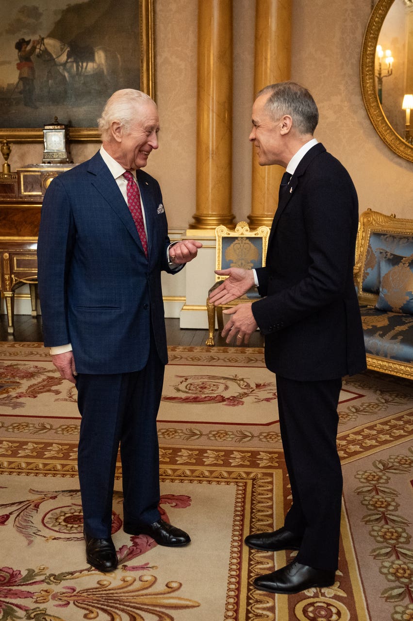 Canadian PM Mark Carney tells King they have ‘much to catch up on ...