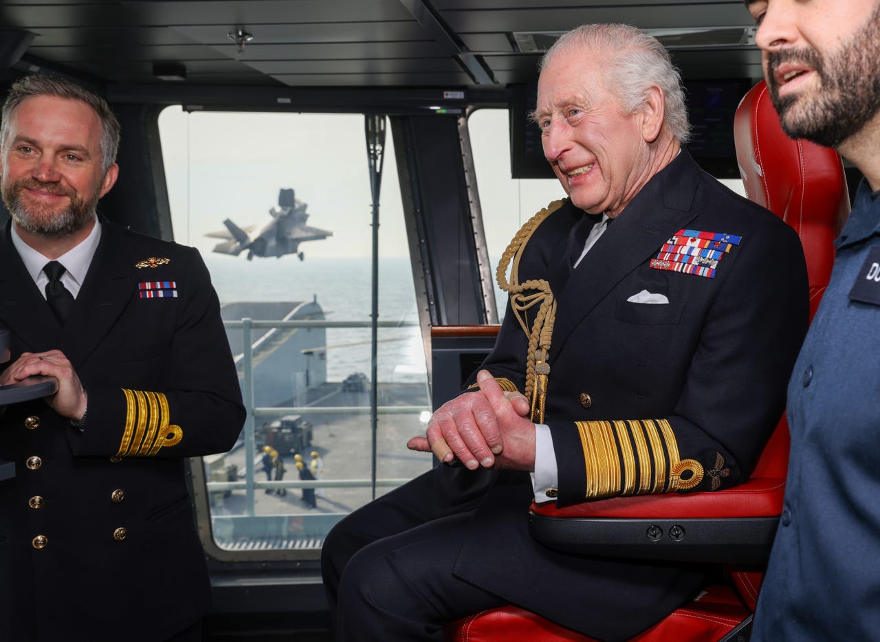 King reunites with old Royal Navy shipmates for trip down ‘memory sea ...