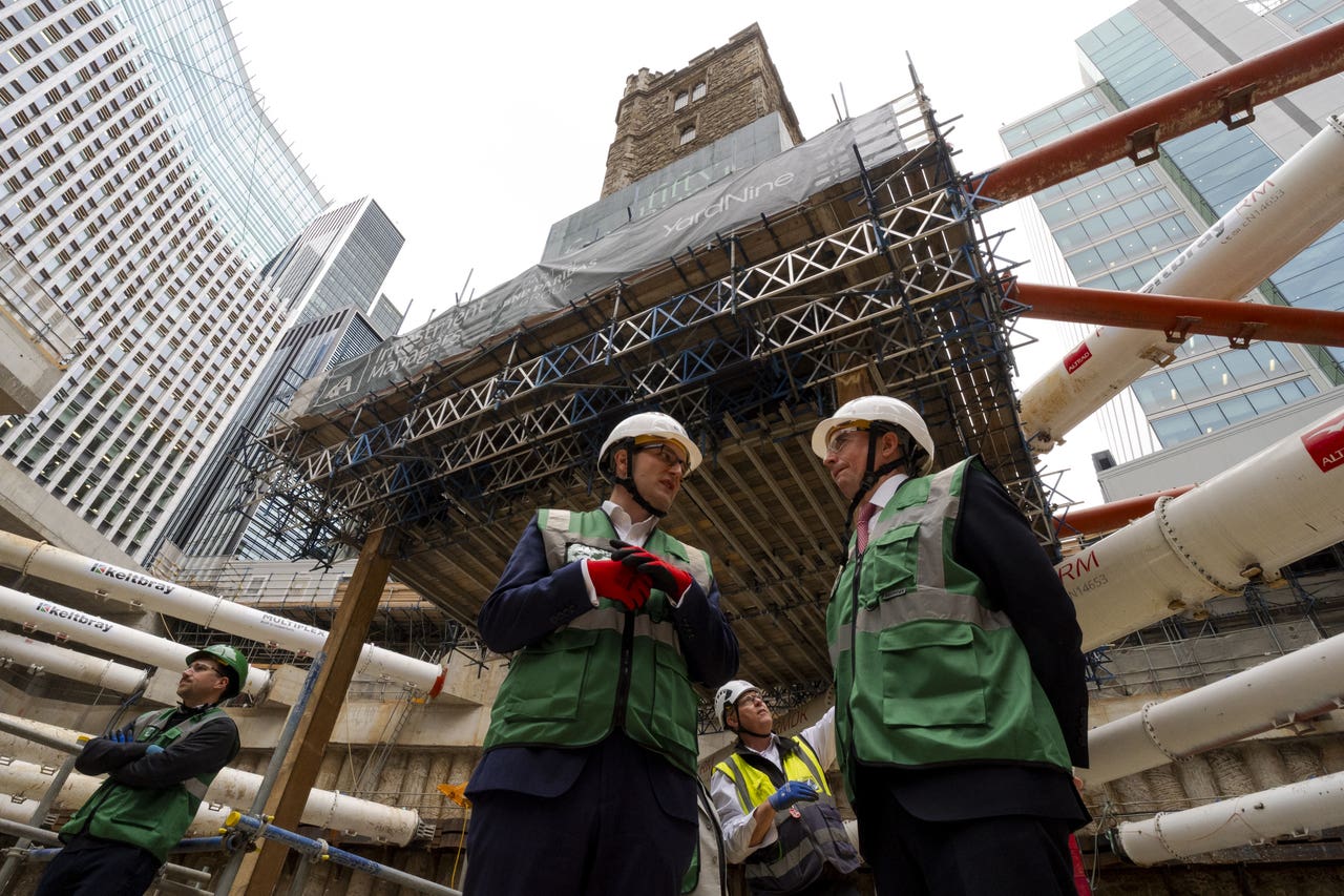 Medieval church tower suspended 45ft above ground as part of City ...