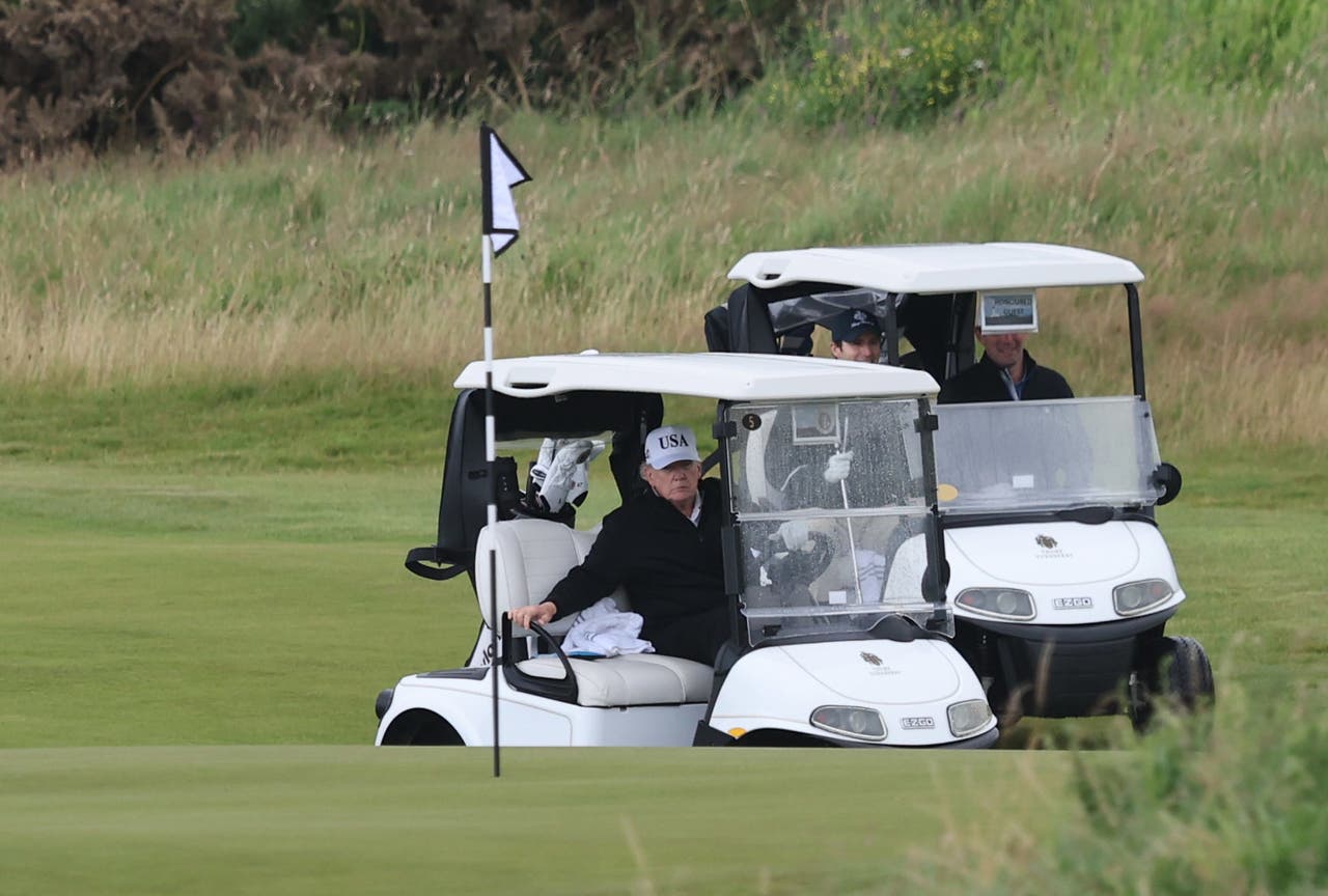 Donald Trump seen golfing at start of five day private visit to ...