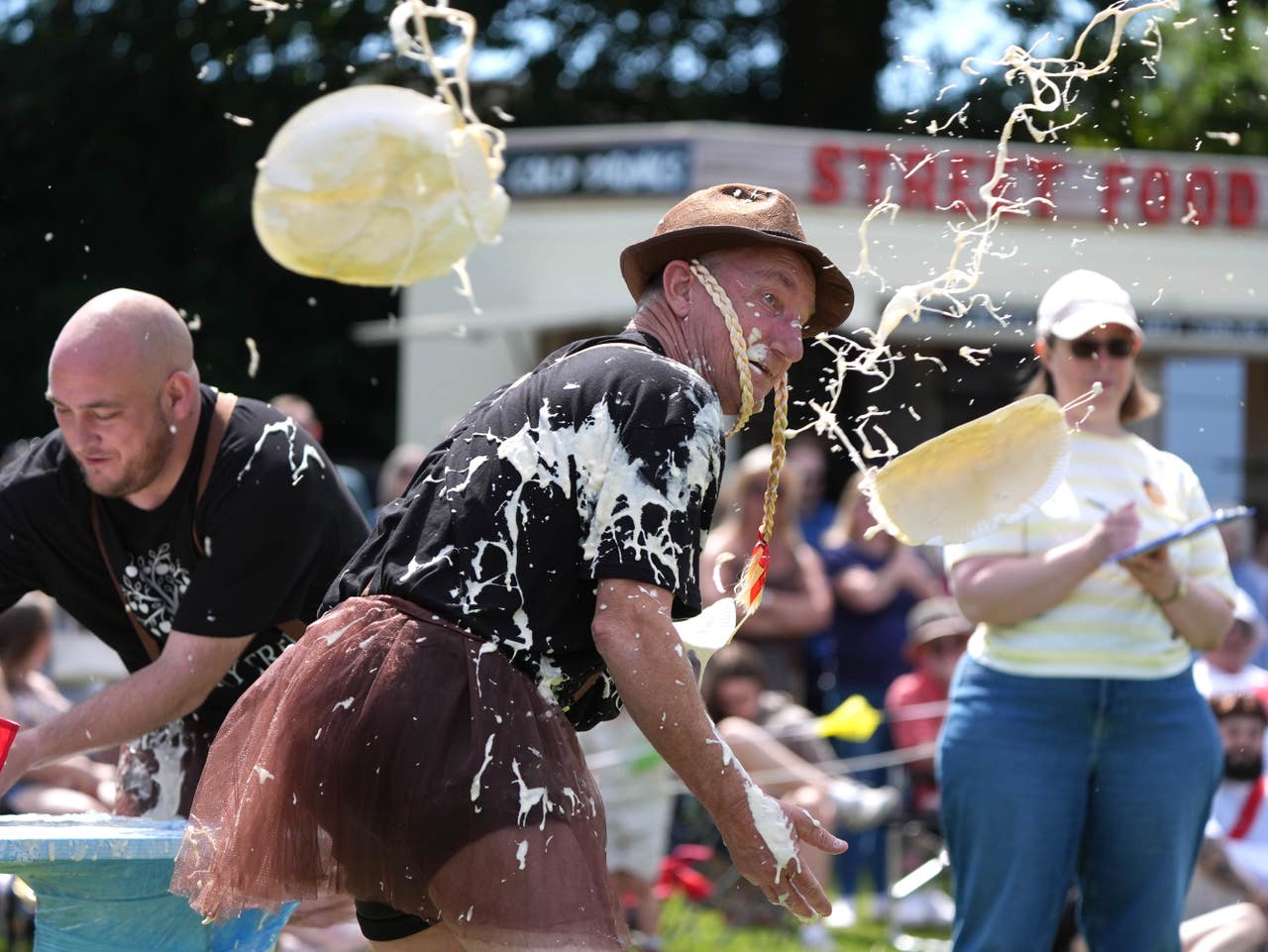 Hundreds of spectators watch World Custard Pie Championships | Runcorn ...