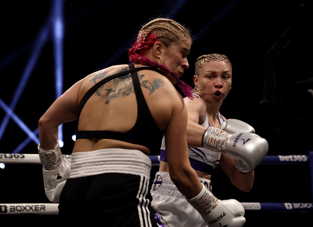 Lauren Price enjoys unanimous points victory on pro debut at Wembley ...