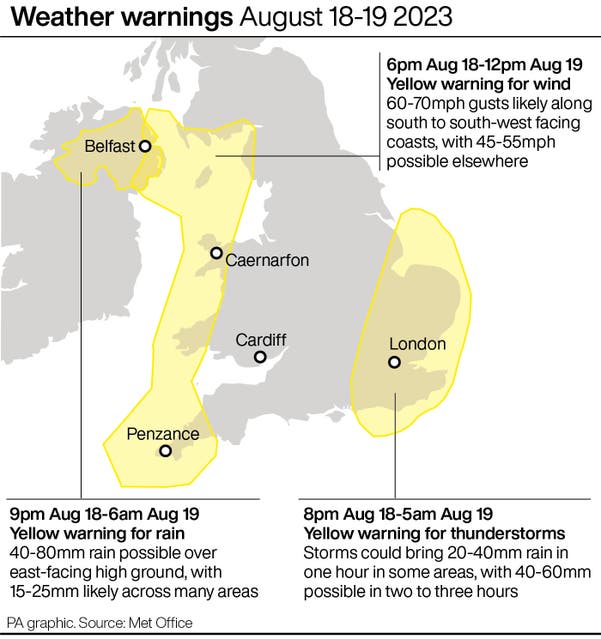 Storm Betty weather warning for UK ahead of heavy rain and gale-force ...
