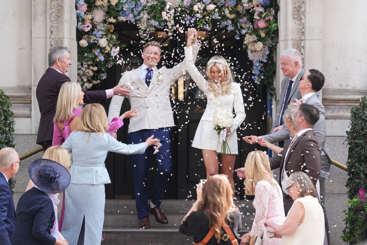 GB News presenter Ellie Costello weds partner Gerard Durkan in London ...