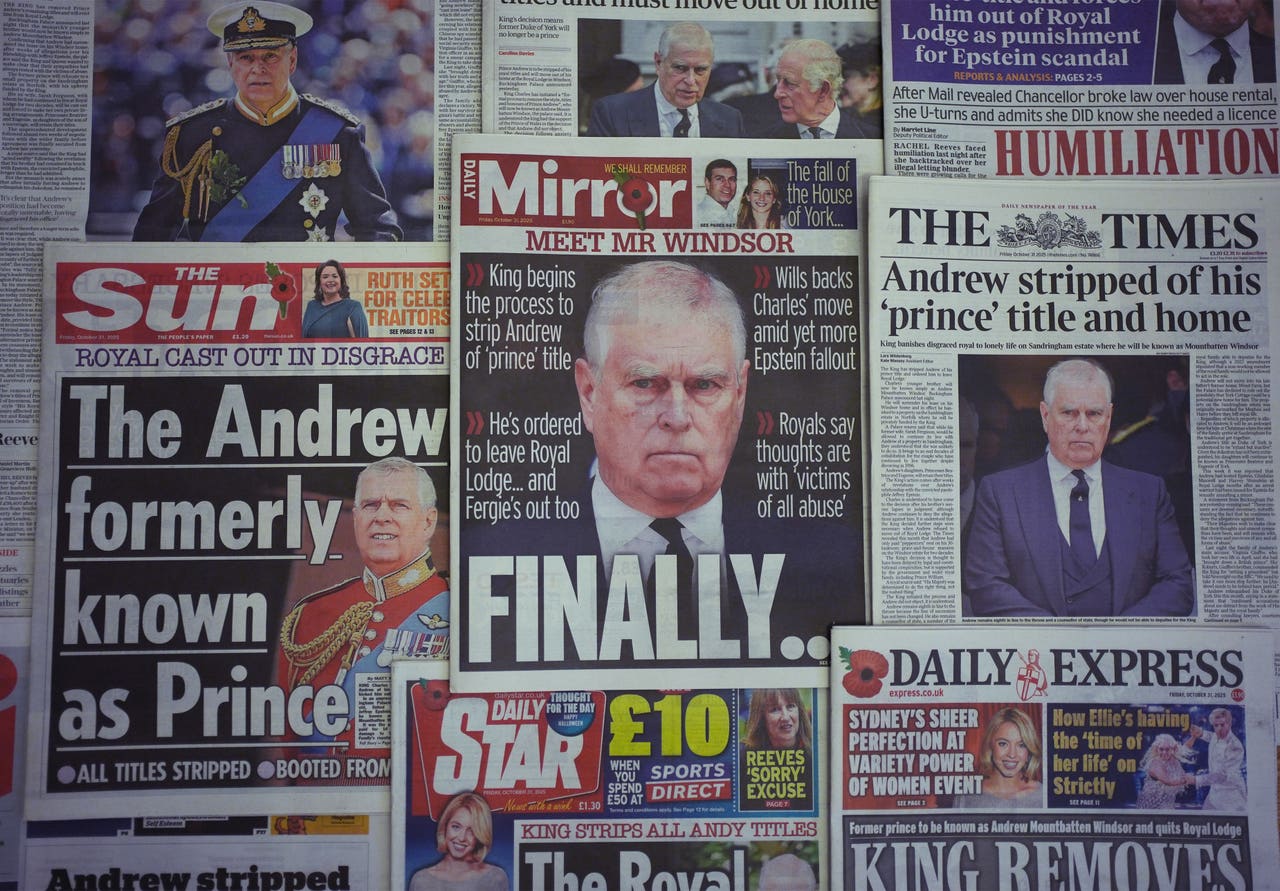 King formally removes Andrew’s prince title and HRH style | The National