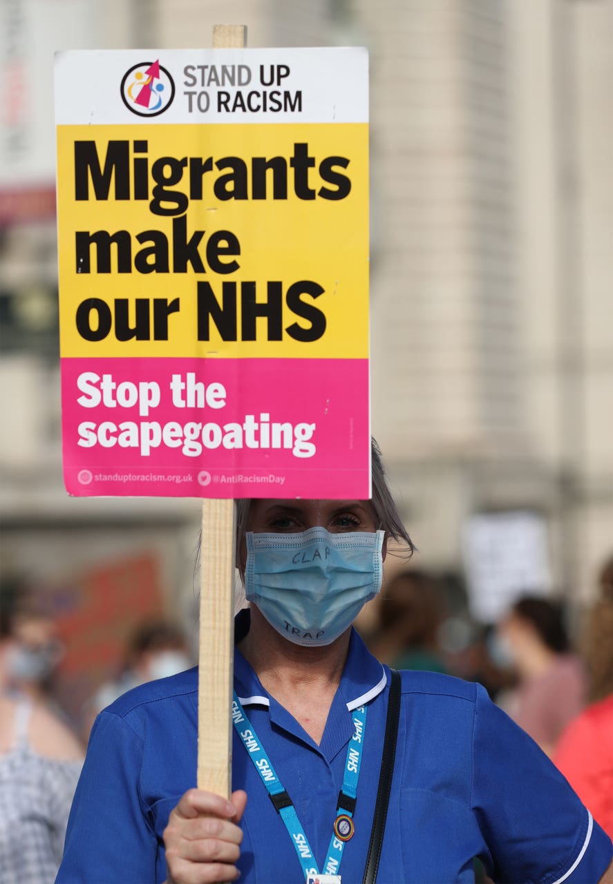 In Pictures: NHS workers march on Downing Street to demand pay rise ...