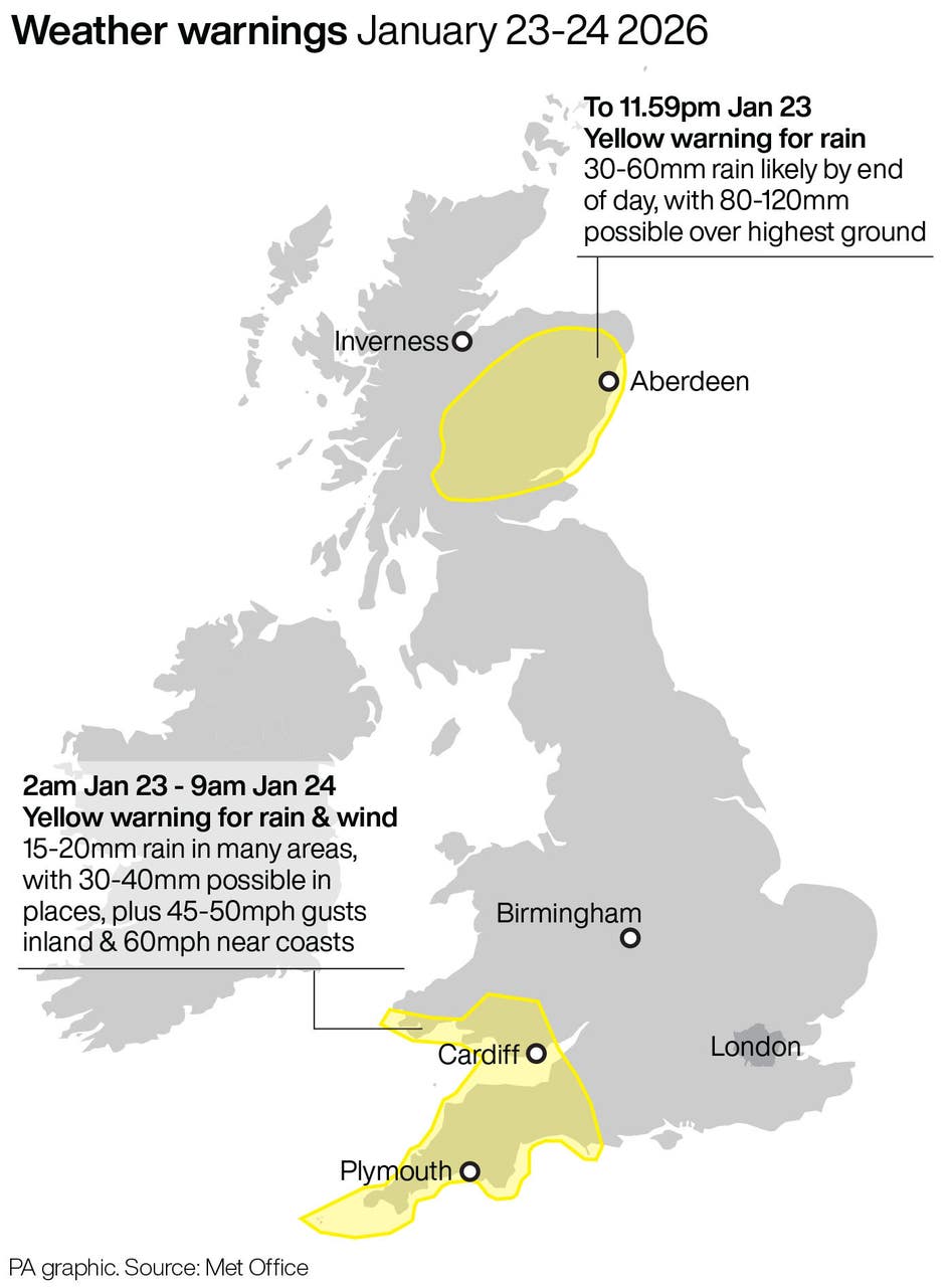 Fresh weather warnings issued as heavy rain brings roads and rail ...