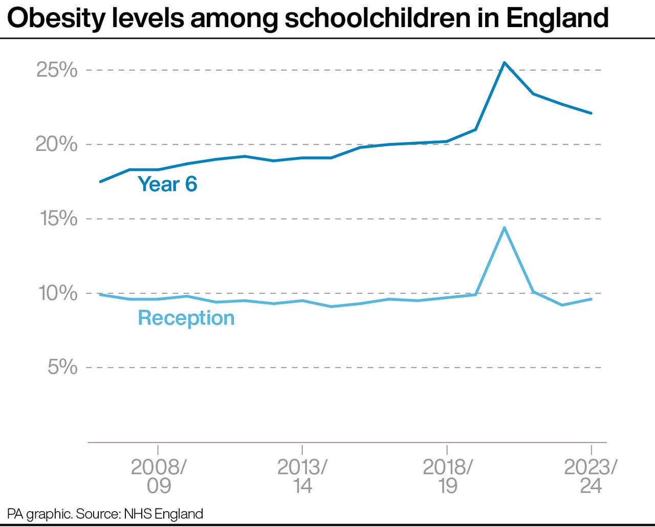 Obesity among children leaving primary school falls for third year in a ...