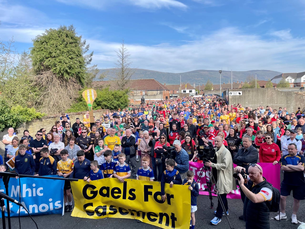 Thousands march to derelict Casement Park to demand its redevelopment ...