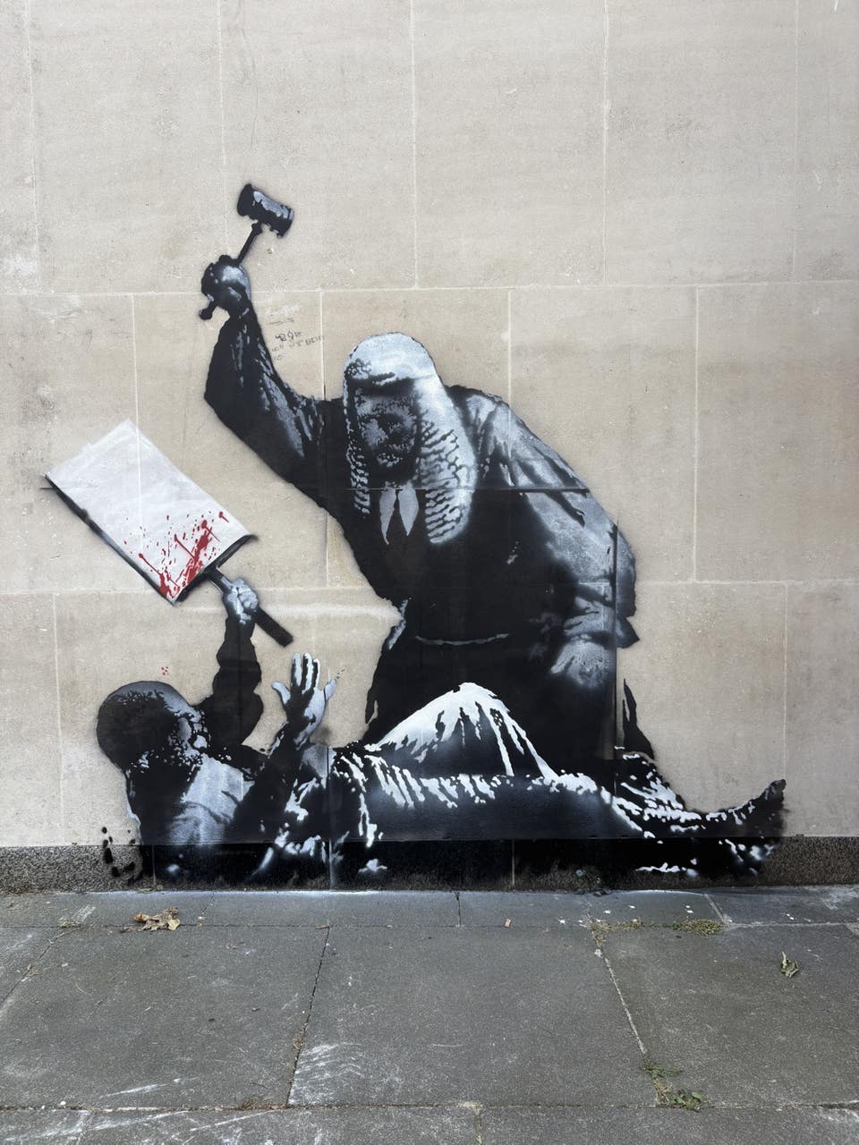 Work to remove Banksy mural at Royal Courts of Justice resumes | The ...