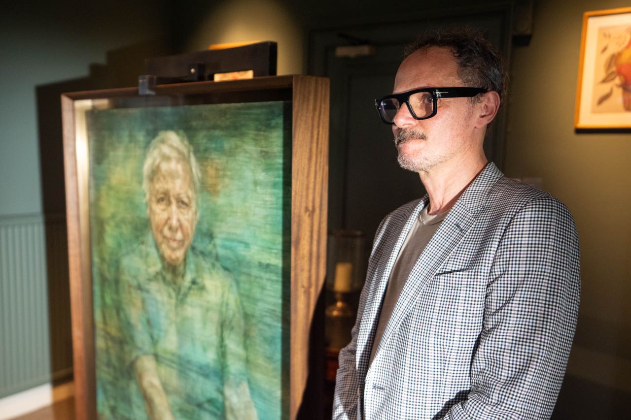 Portrait of Sir David Attenborough by Jonathan Yeo unveiled by Royal ...