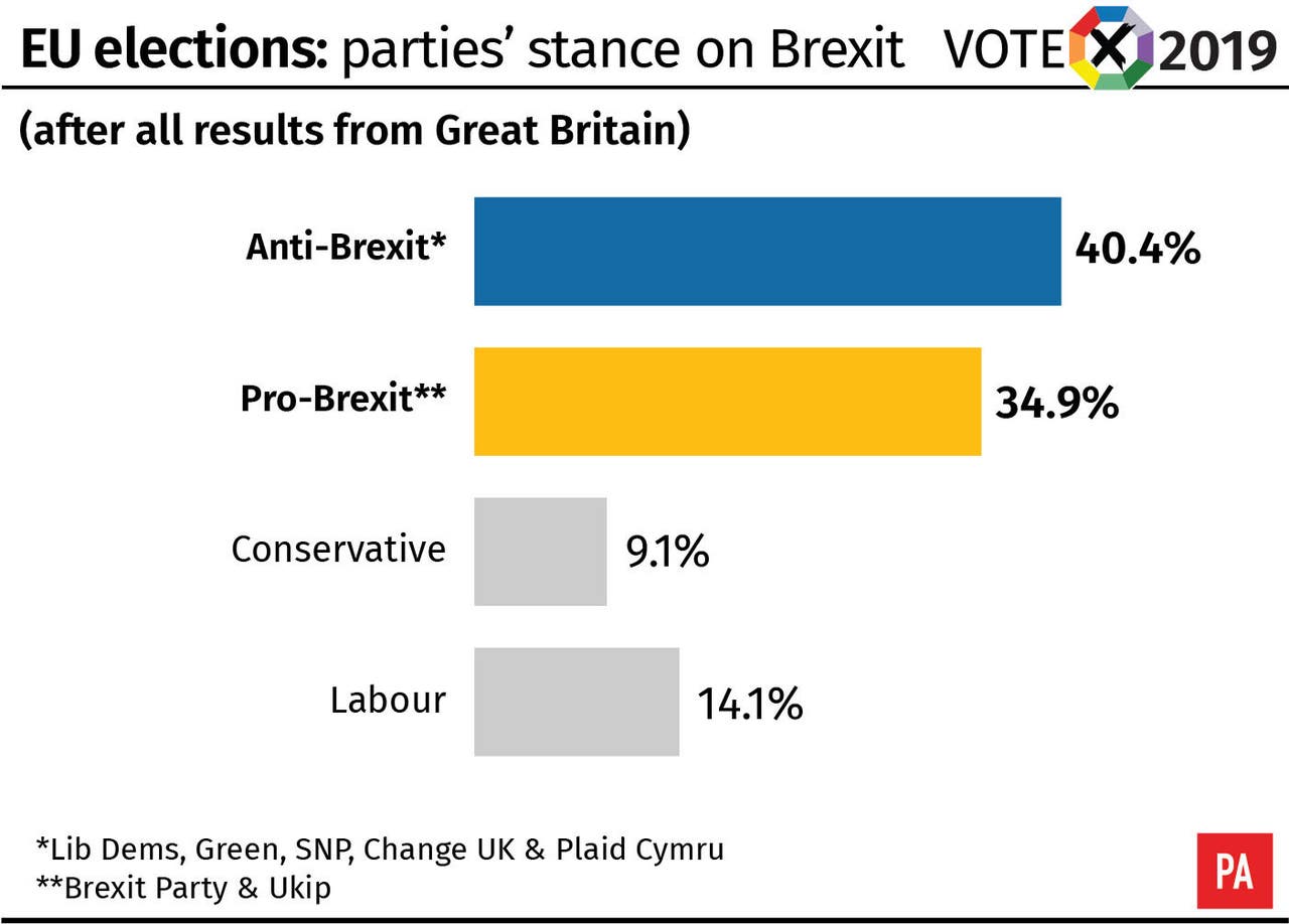 Anti-Brexit parties ‘claim biggest share of vote despite Brexit Party ...