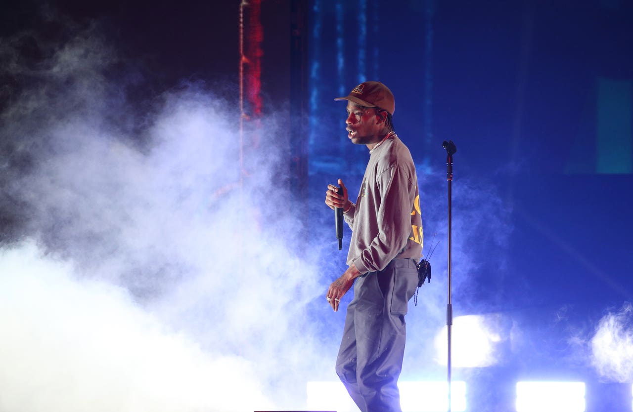 Kanye West makes surprise appearance on stage with Travis Scott in Rome ...