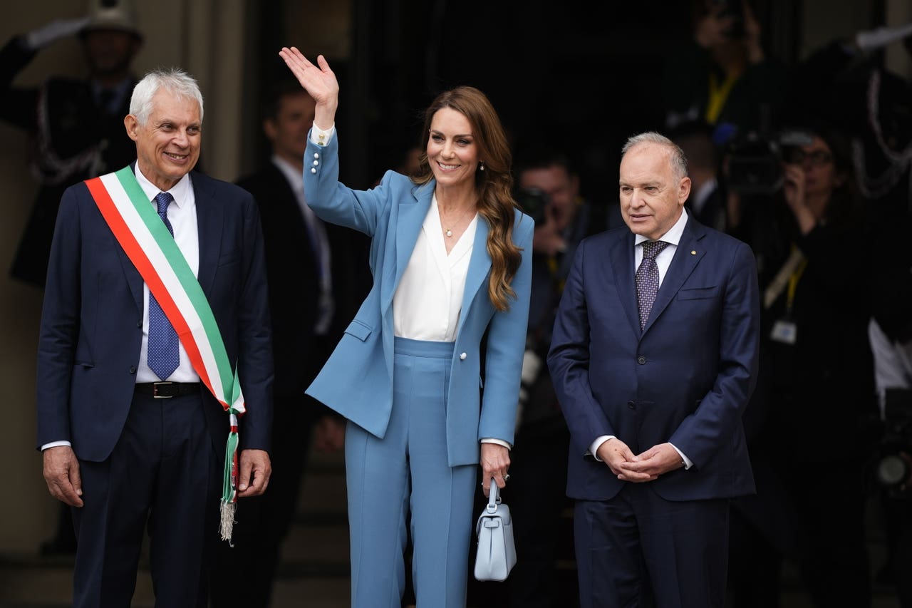 Kate welcomed to Italian city on working trip with childhood foundation ...