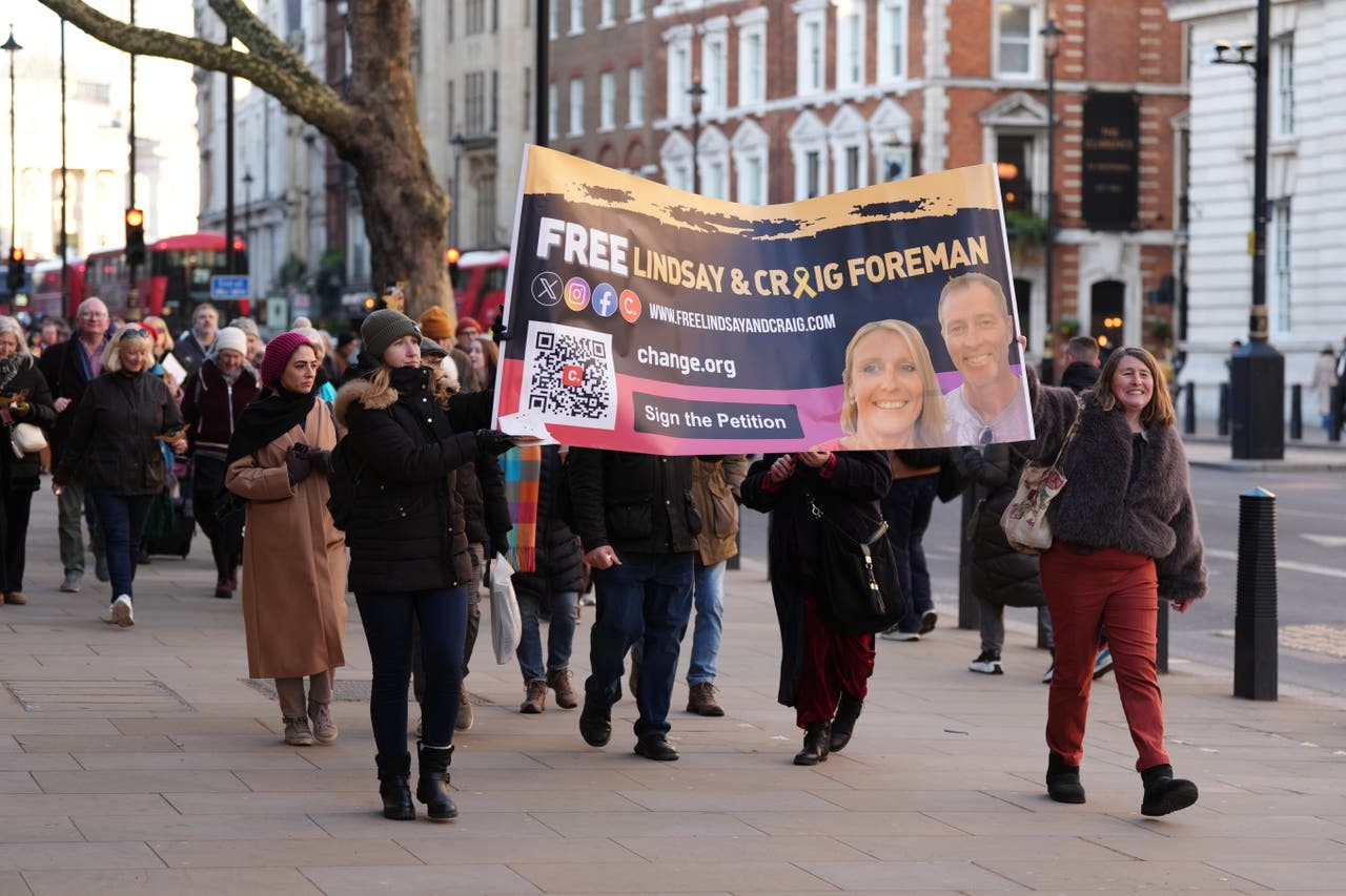 Family of UK couple detained in Iran and supporters hand petition to No ...