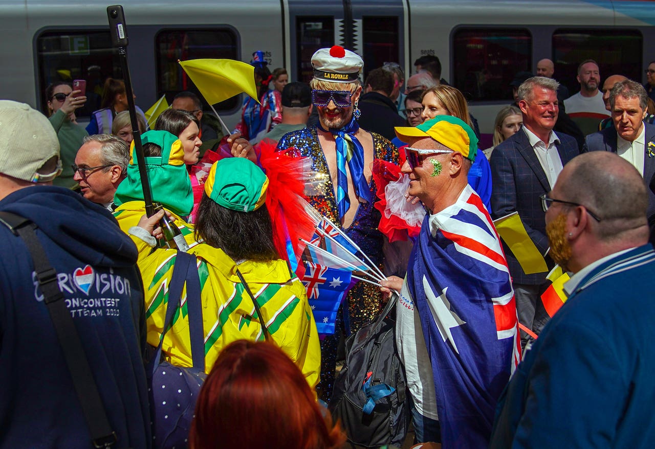 Eurovision ‘superfans’ arrive by train in Liverpool - Jersey Evening Post