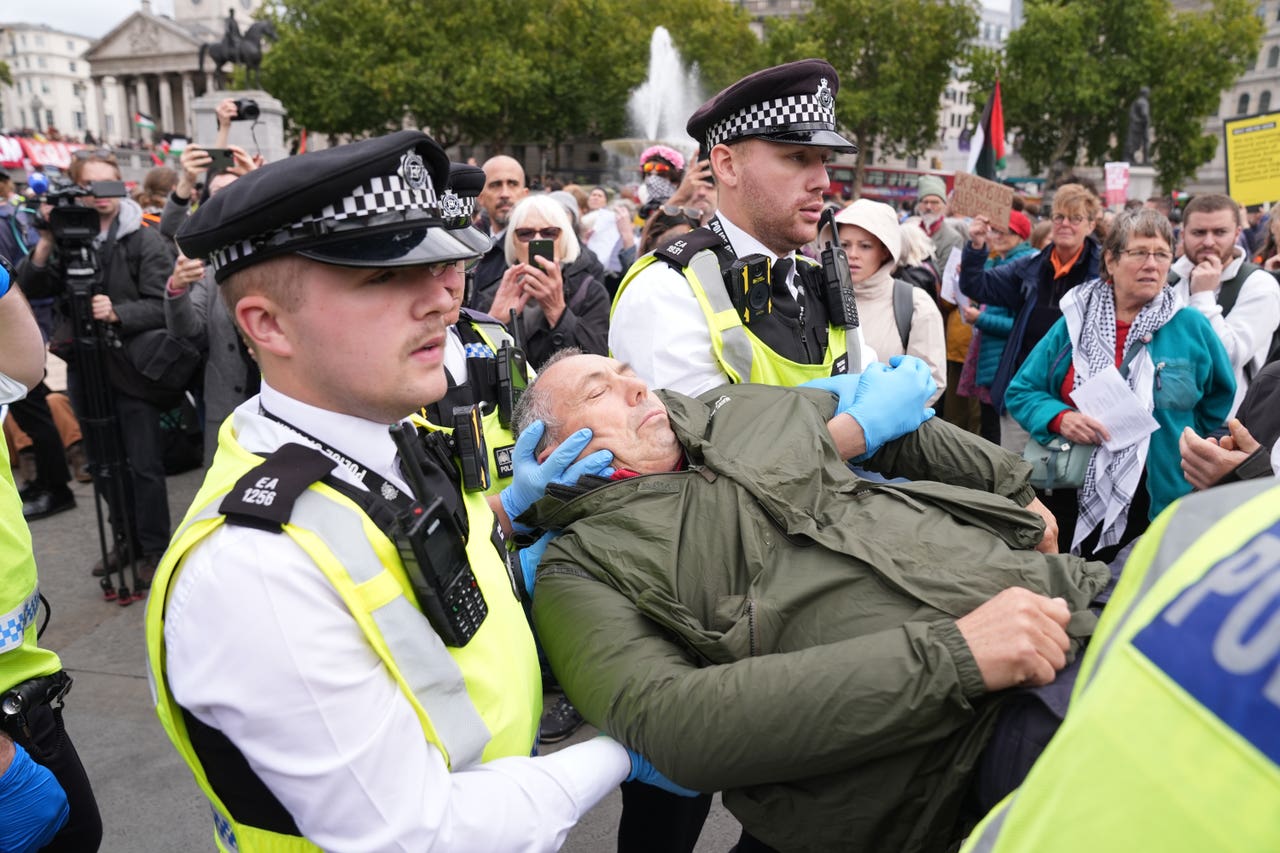 Police arrest scores of protesters over support for banned Palestine ...