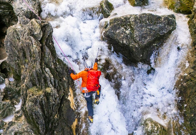 Man scales frozen waterfall in national park amid ‘very rare ...