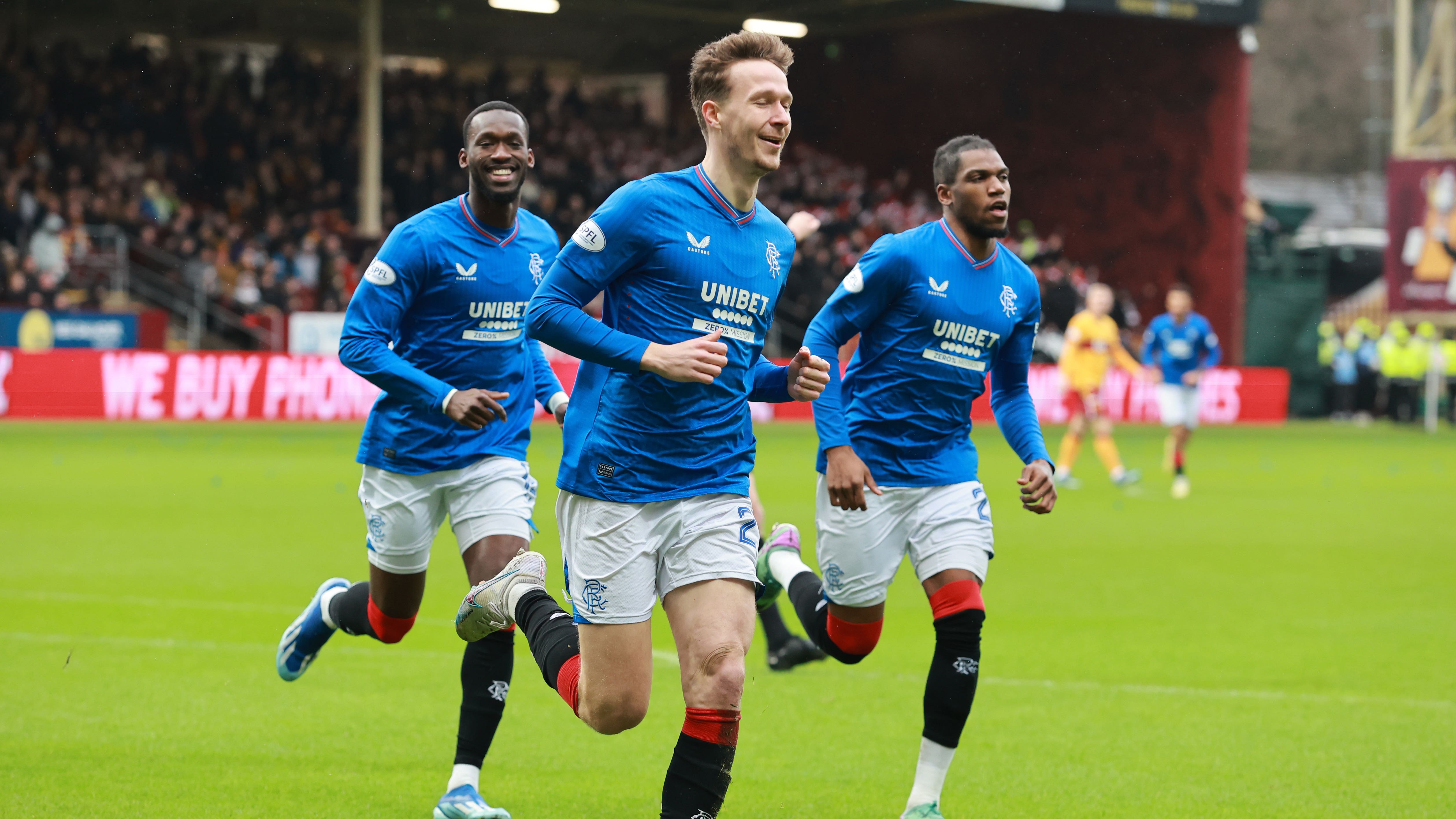 Motherwell 0-2 Rangers: Kieran Dowell on target as visitors win | LiveScore