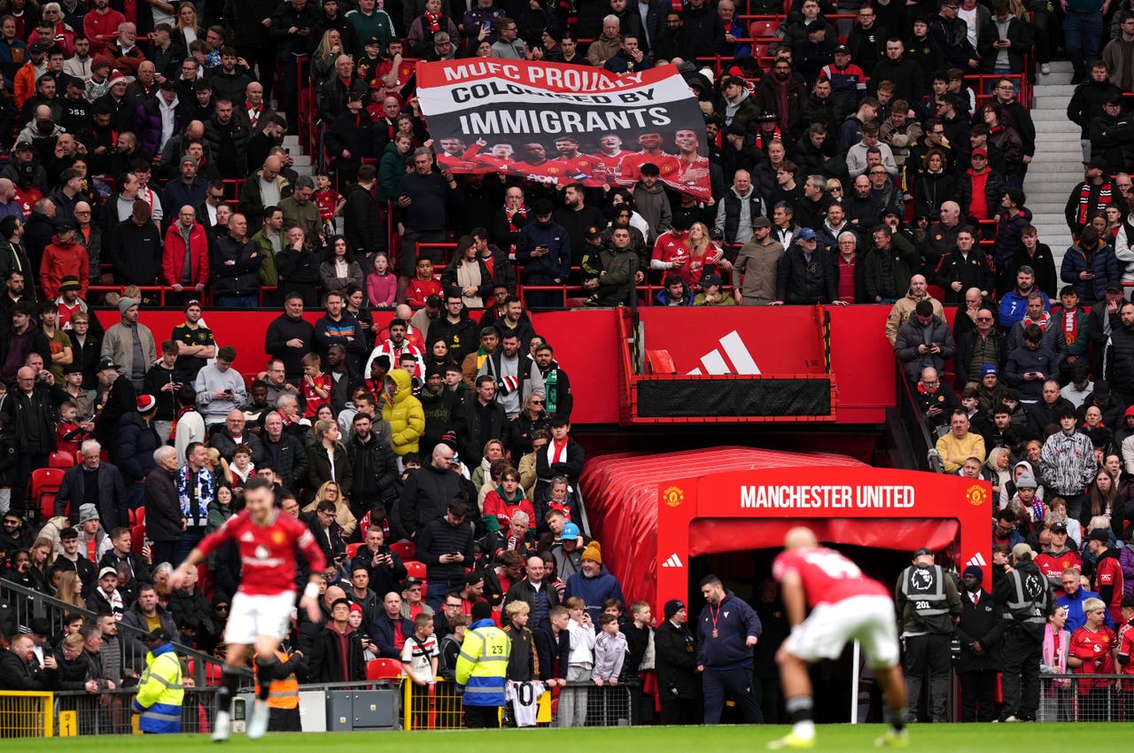 Man Utd fans display ‘MUFC proudly colonised by immigrants’ banner ...