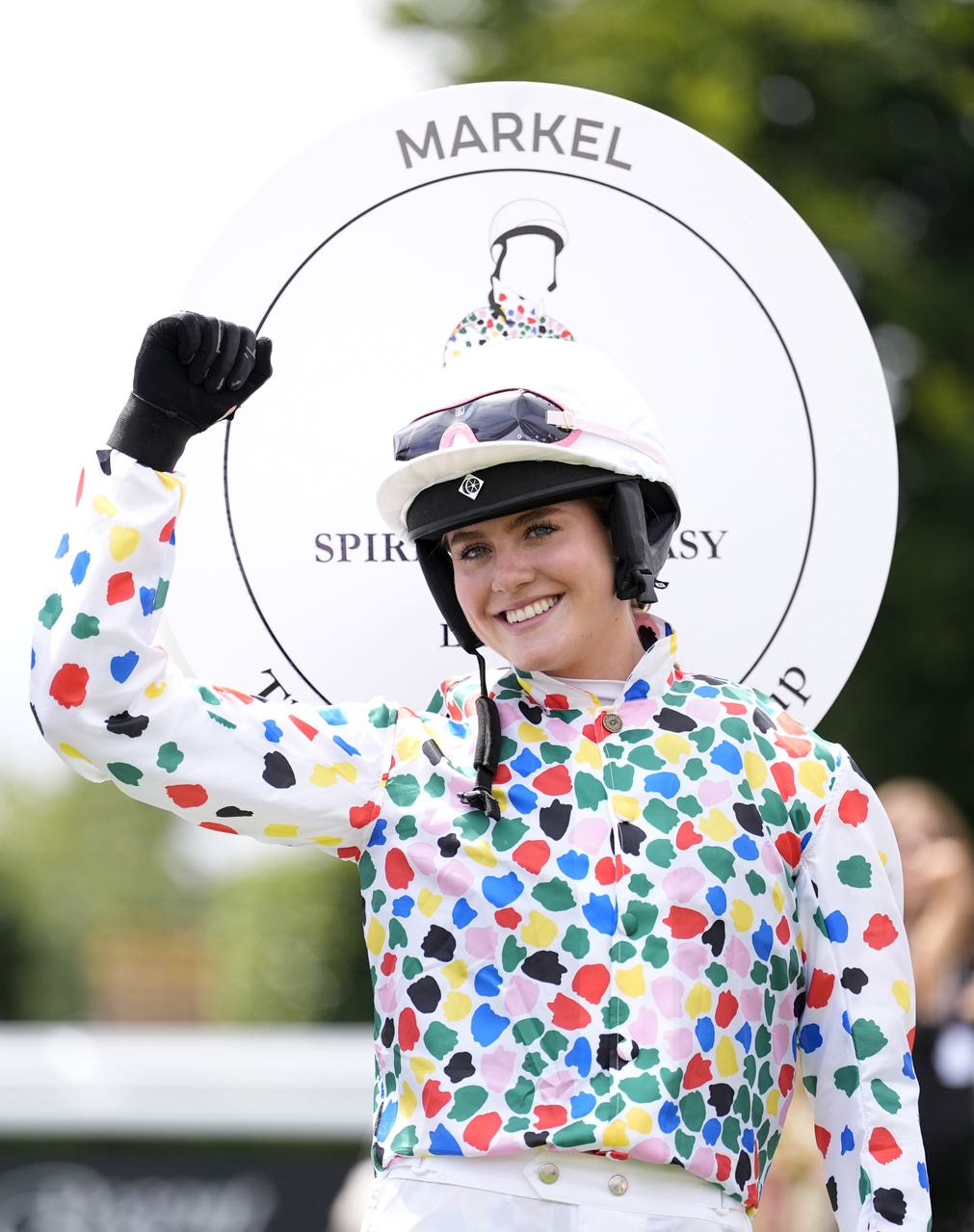 Gabby Logan cheers on daughter as budding jockey competes at Goodwood ...