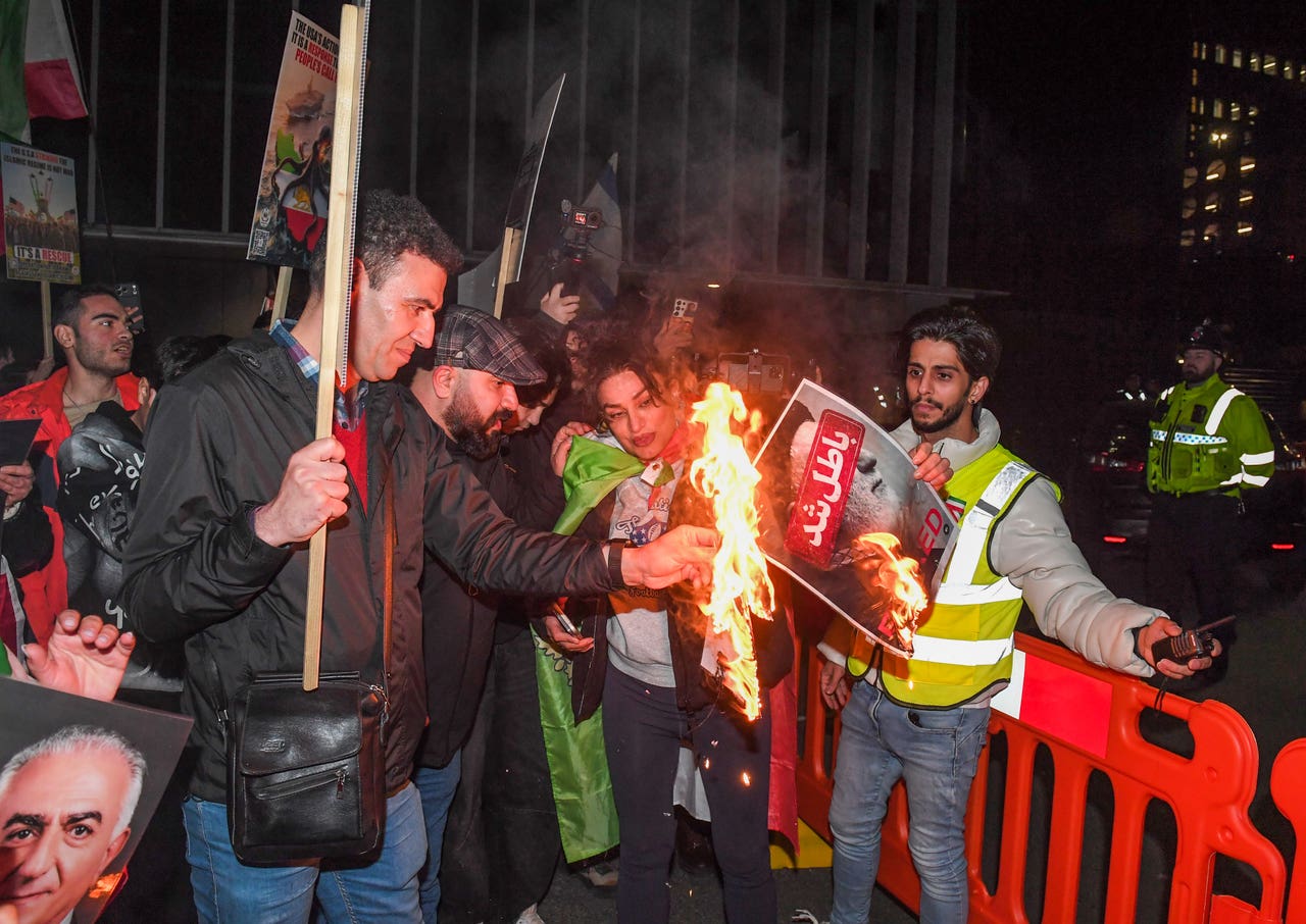 Vigil held for Iran’s Khamenei as counter-protesters gather nearby ...