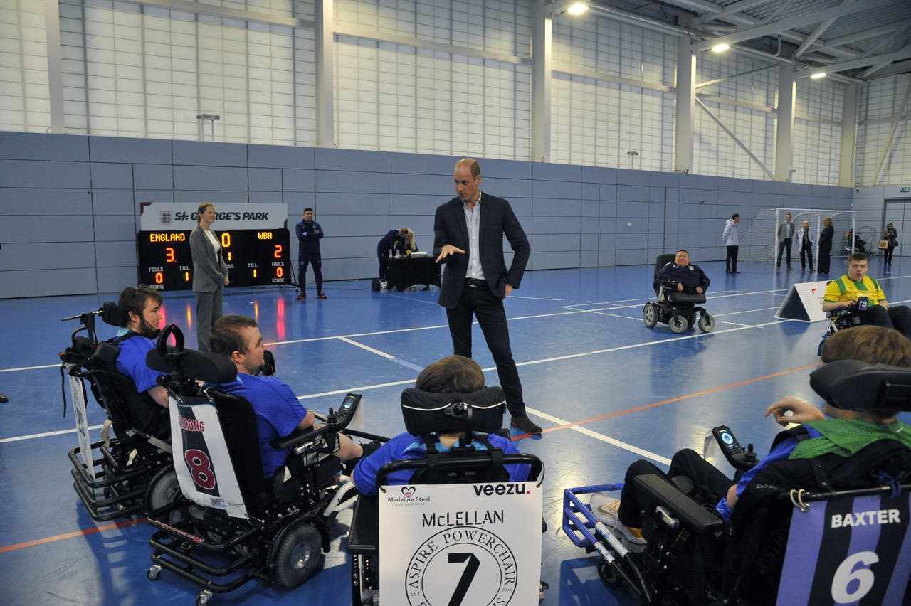 William meets Southgate and West Brom powerchair players ahead of World ...