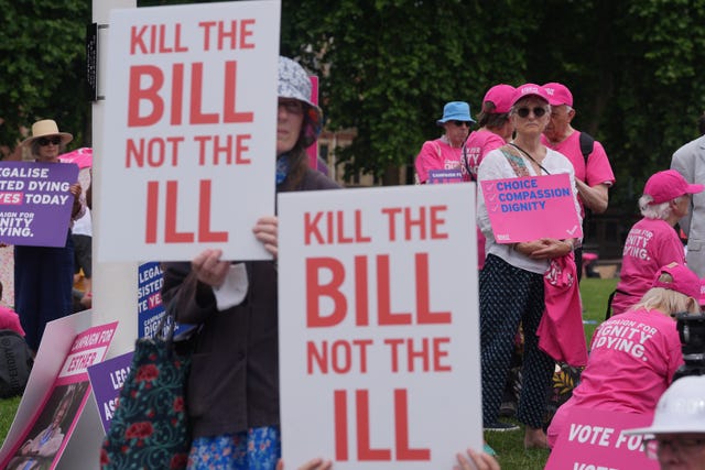 Campaigners For And Against Assisted Dying Make Feelings Known At