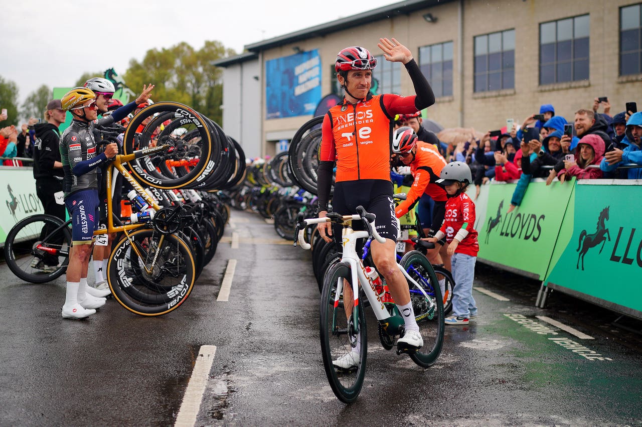 Geraint Thomas fights back tears as he ends his cycling career in ...