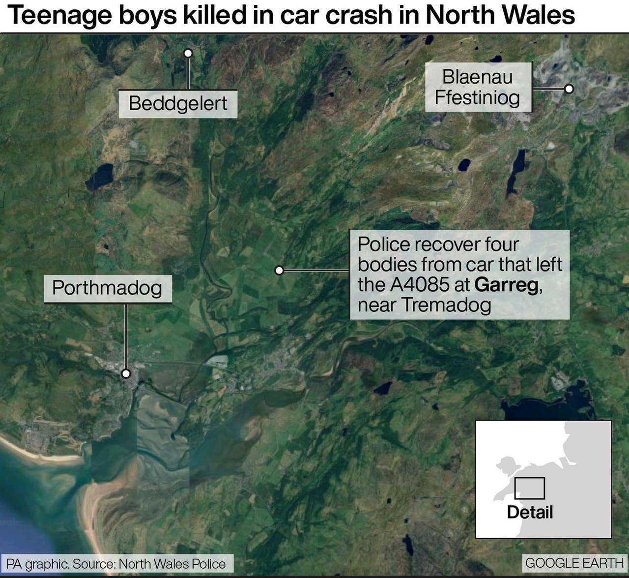 Four students drowned in North Wales road crash, inquest told | South ...